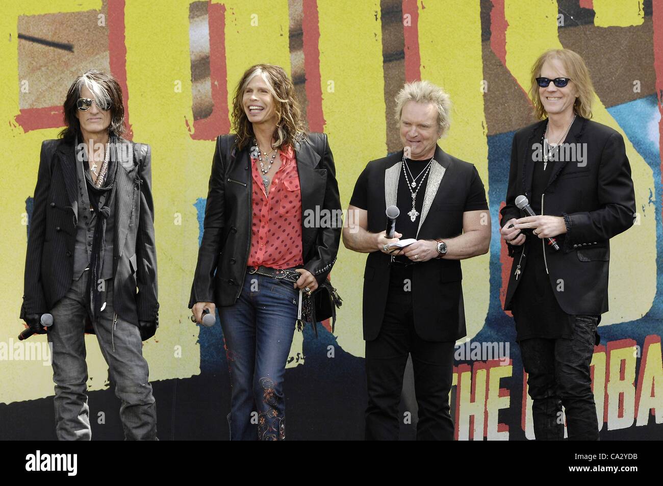 Joe Perry, Steven Tyler, Joey Kramer, Tom Hamilton in attendance for ...