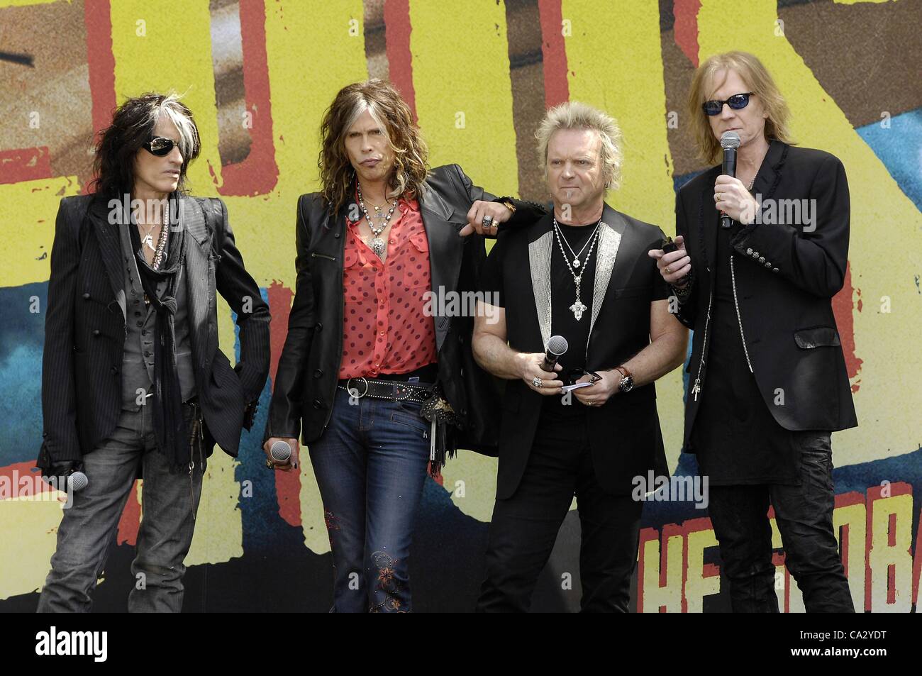 Joe Perry, Steven Tyler, Joey Kramer, Tom Hamilton in attendance for ...