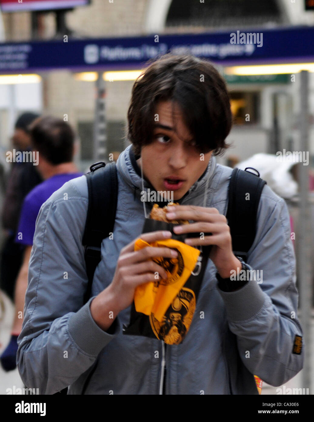 Man eating pasty hi-res stock photography and images - Alamy