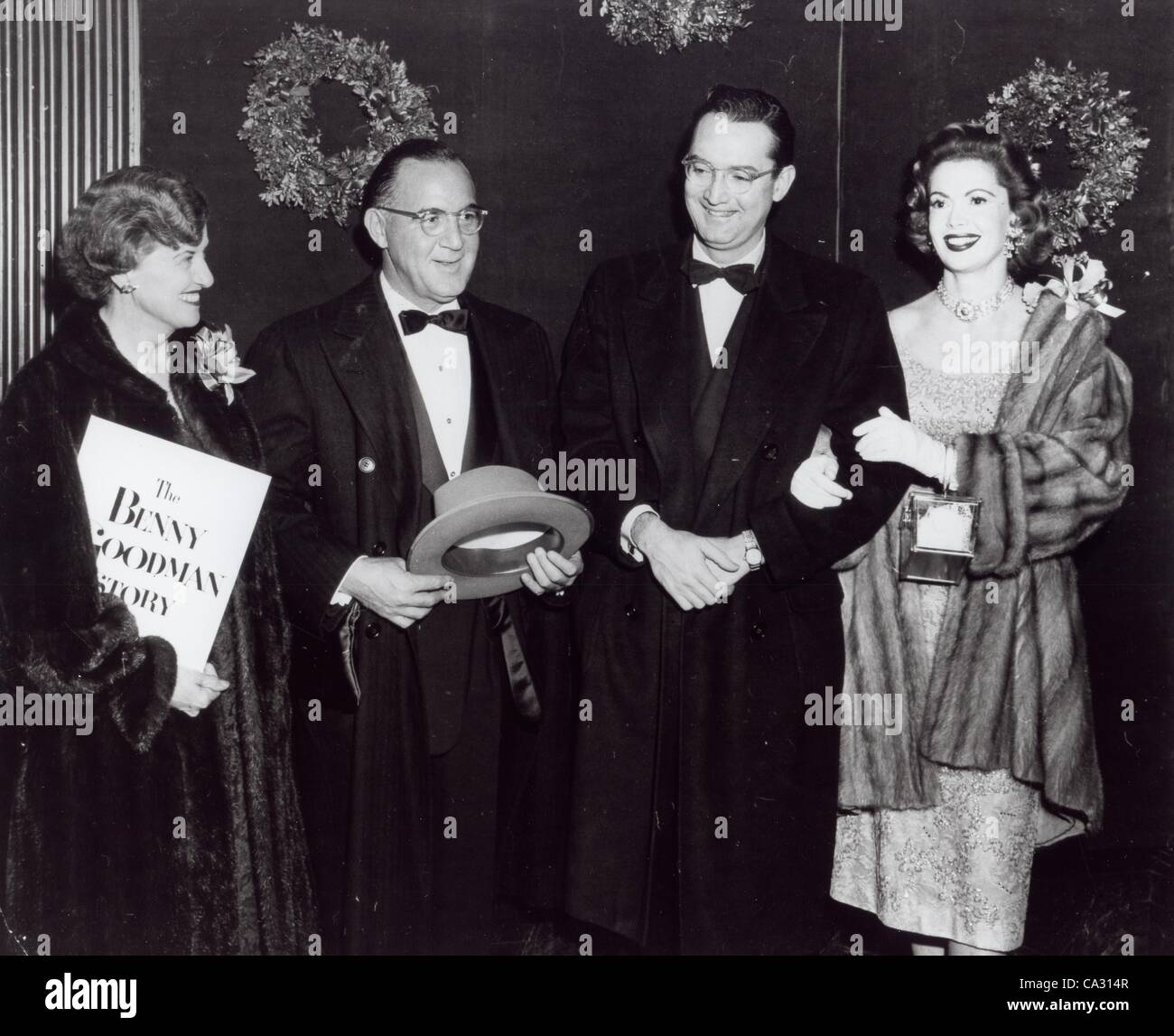 STEVEN ALLEN with wife Jayne Meadows and Benny Goodman with wife Alice ...
