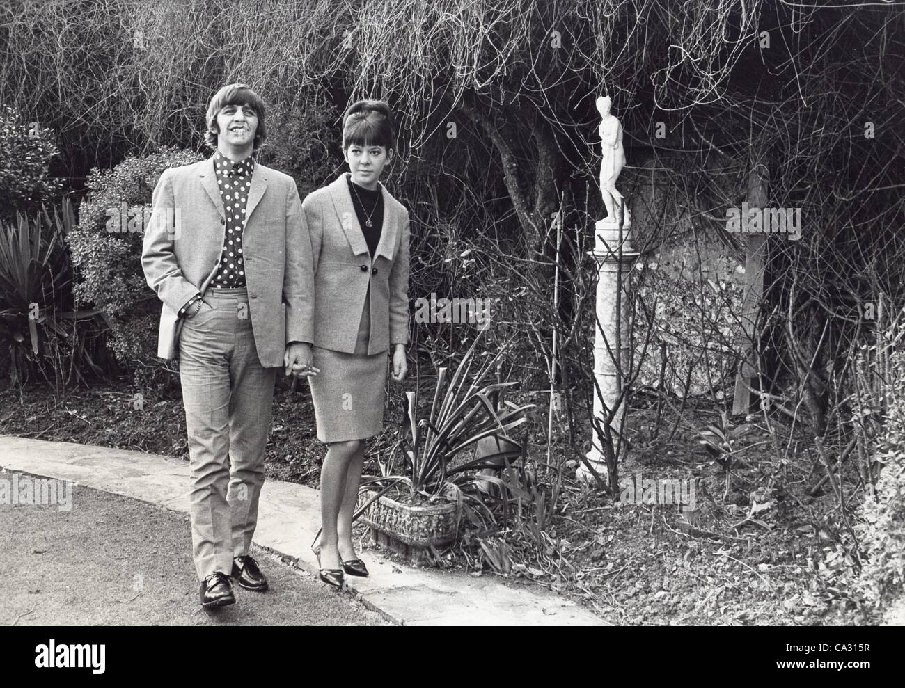 RINGO STARR with wife Maureen Cox on Honeymoon.Supplied by Photos, inc ...