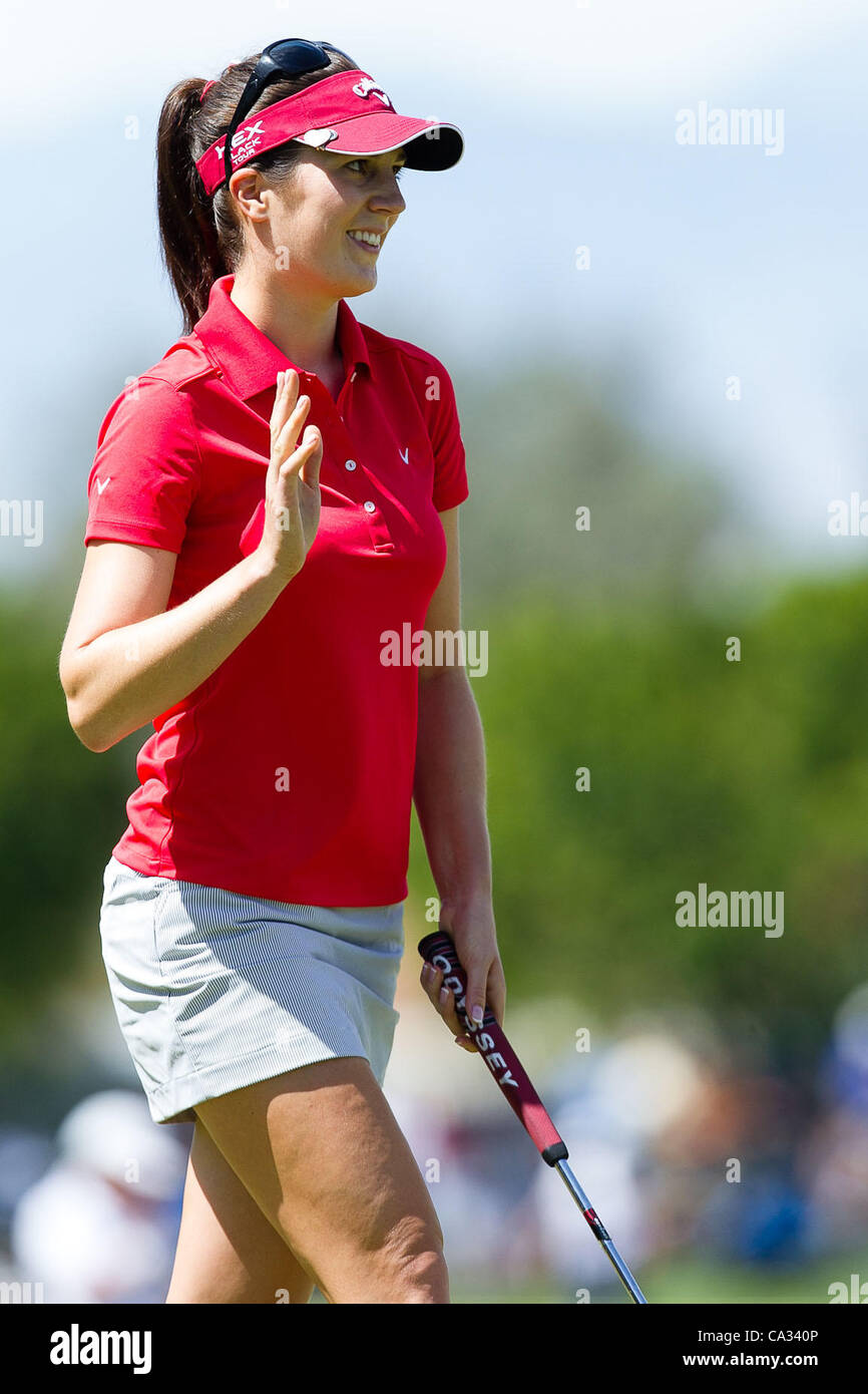 Sandra Gal of Germany in action during the first round of Kraft Nabisco ...