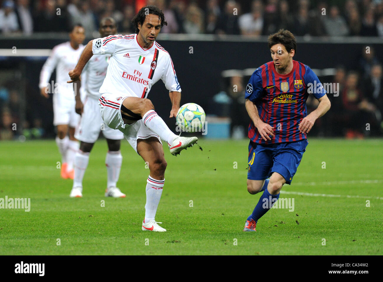 Alessandro Nesta (Milan), Lionel Messi (Barcelona), MARCH 28, 2012 ...