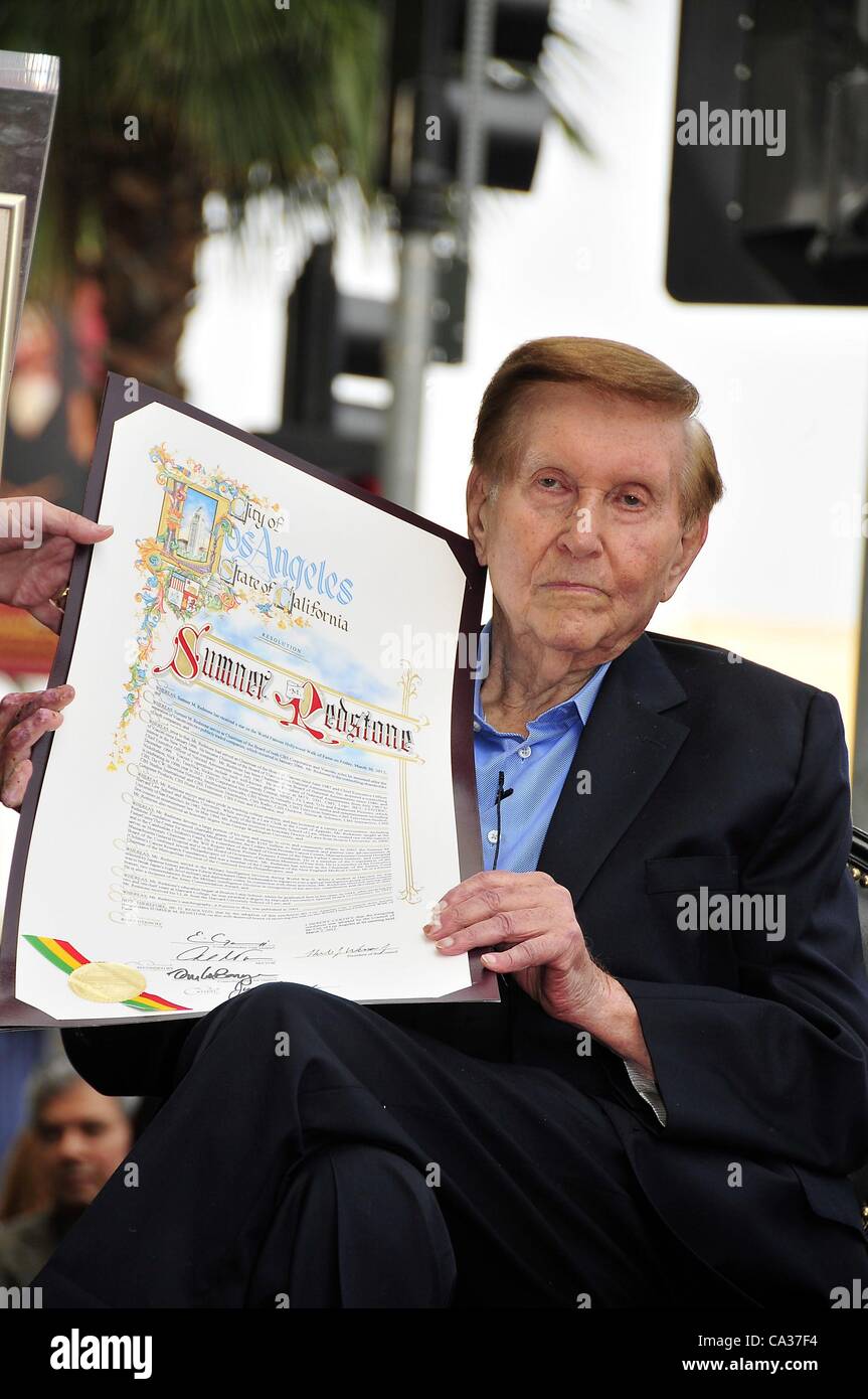 Sumner Redstone at the induction ceremony for Star on the Hollywood ...