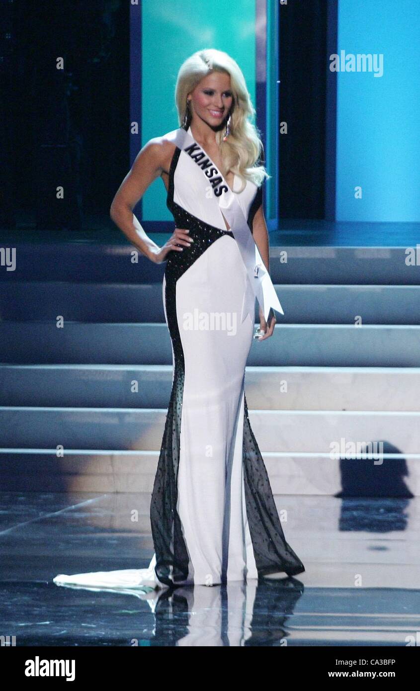 Gentry Miller, Miss Kansas USA on stage for 2012 Miss USA Preliminary ...