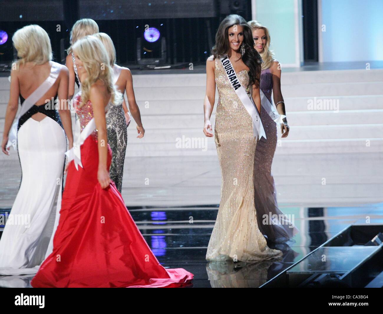 Erin Edmiston, Miss Louisiana USA on stage for 2012 Miss USA ...