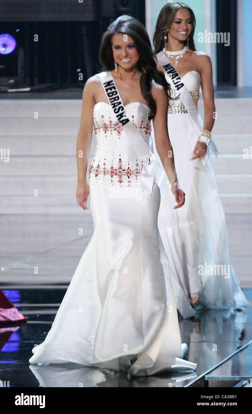Amy Spilker, Miss Nebraska USA on stage for 2012 Miss USA Preliminary ...