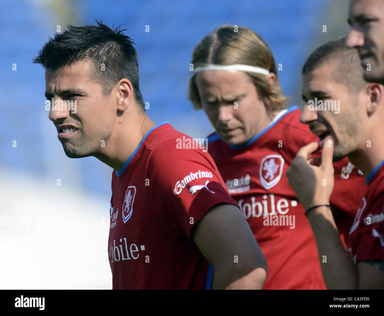 Czech national soccer team players from left: Milan Baros, Jaroslav ...