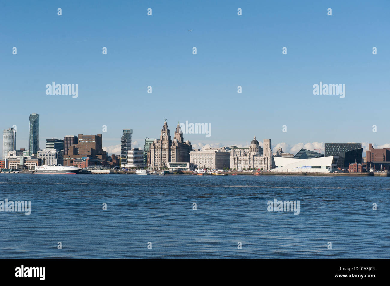 Birkenhead, UK, 1st June, 2012. The Olympic Torch relay arrives in ...