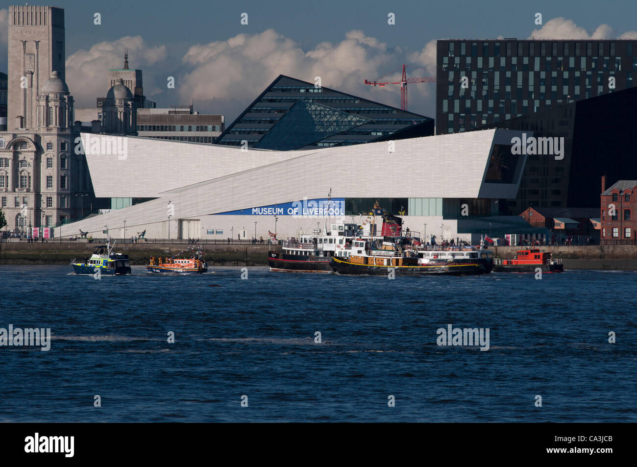 Birkenhead, UK, 1st June, 2012. The Olympic Torch relay arrives in ...