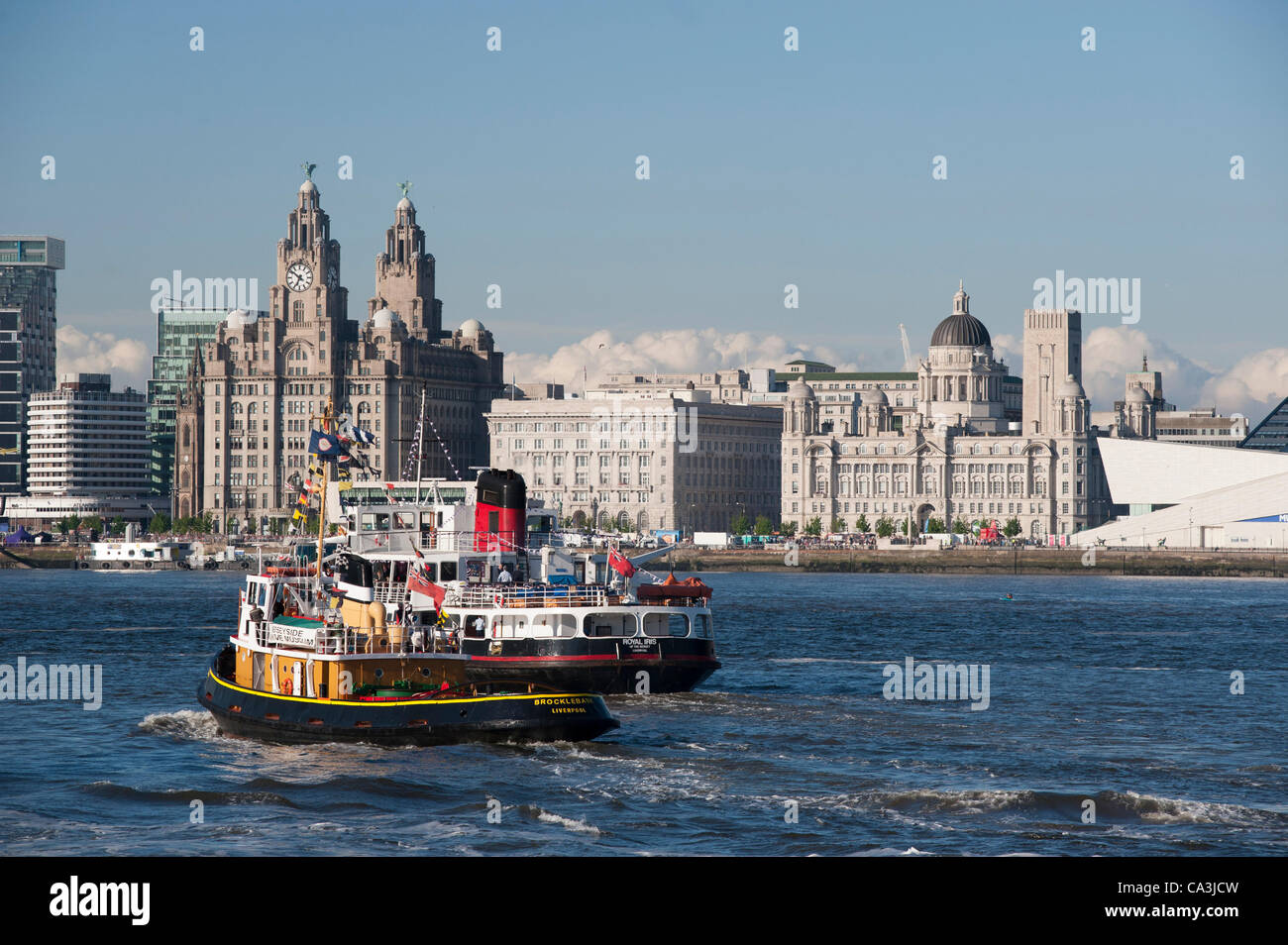 Birkenhead, UK, 1st June, 2012. The Olympic Torch relay arrives in ...