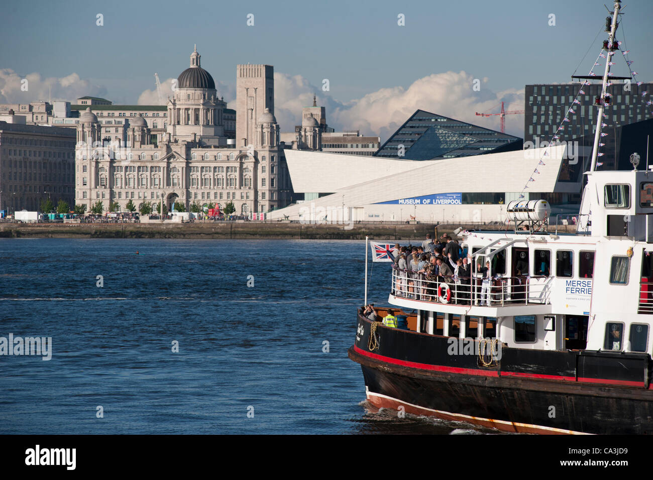 Birkenhead, UK, 1st June, 2012. The Olympic Torch relay arrives in ...