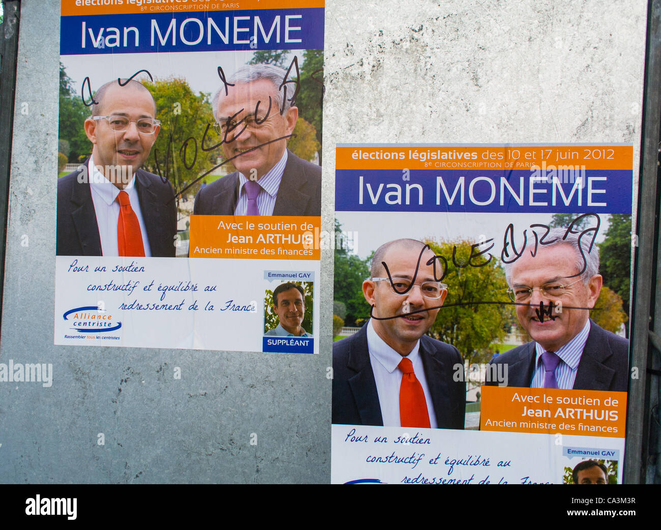 Paris, France, Detail, French Parliamentary Elections Campaign Posters ...