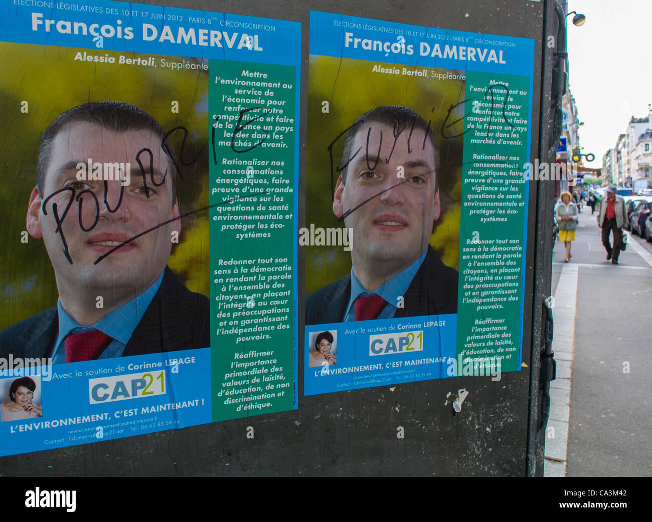 Paris, France, Parliamentary Elections Posters on Street, campaign ...