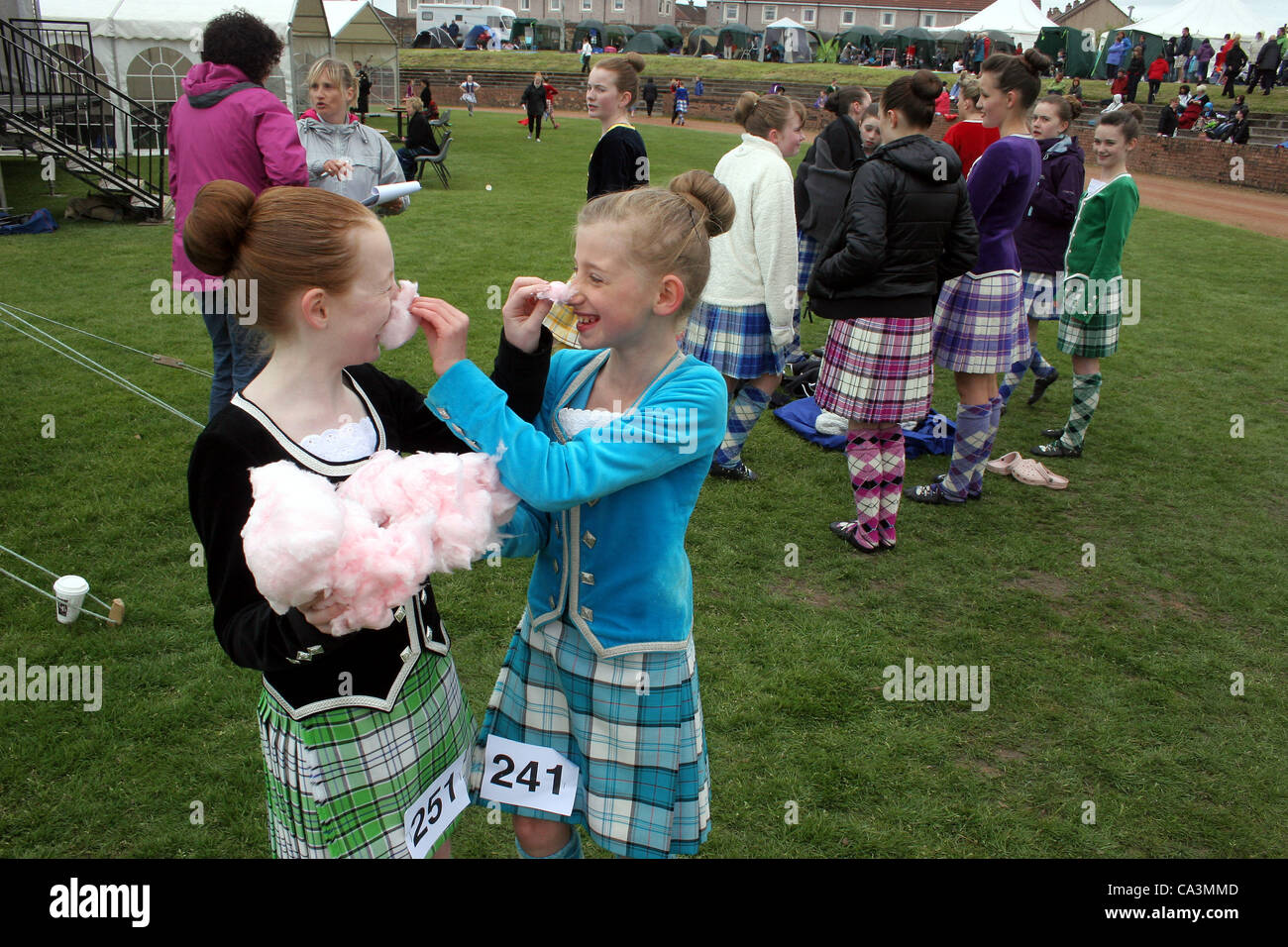 Shotts Highland Games. Shotts Scotland UK 2/05/12. Friends Shannon ...