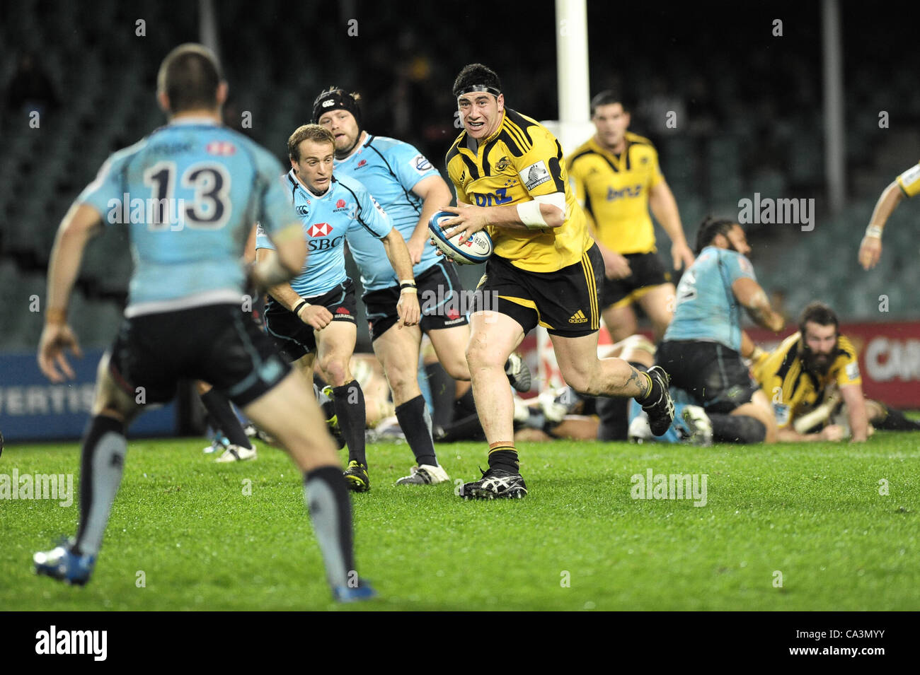 02.06.2012 Sydney, Australia.Hurricanes prop Jeffery Toomaga-Allen in ...