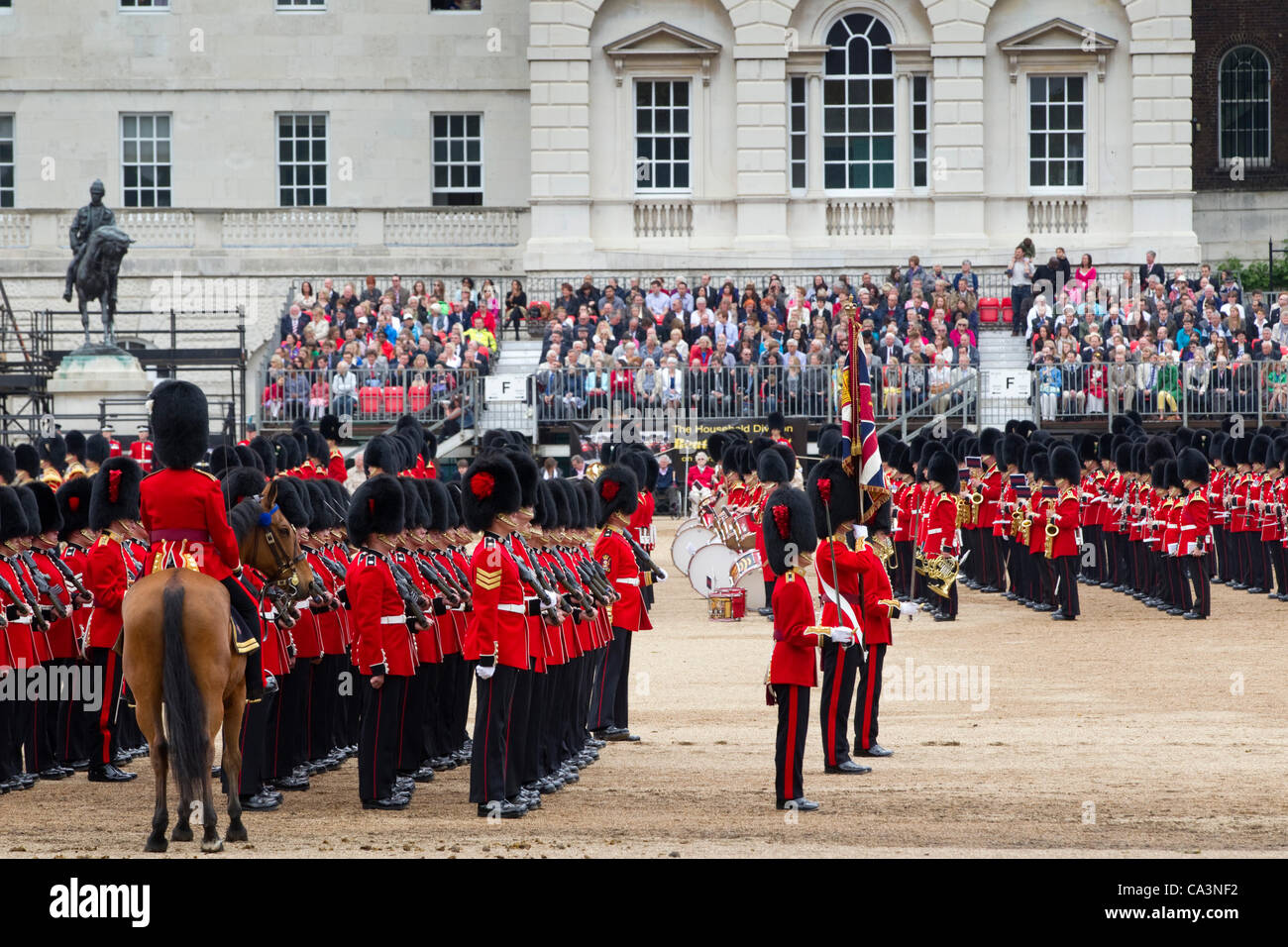 The 1st. Battalion Coldstream Guards are Trooping their Colour in the ...