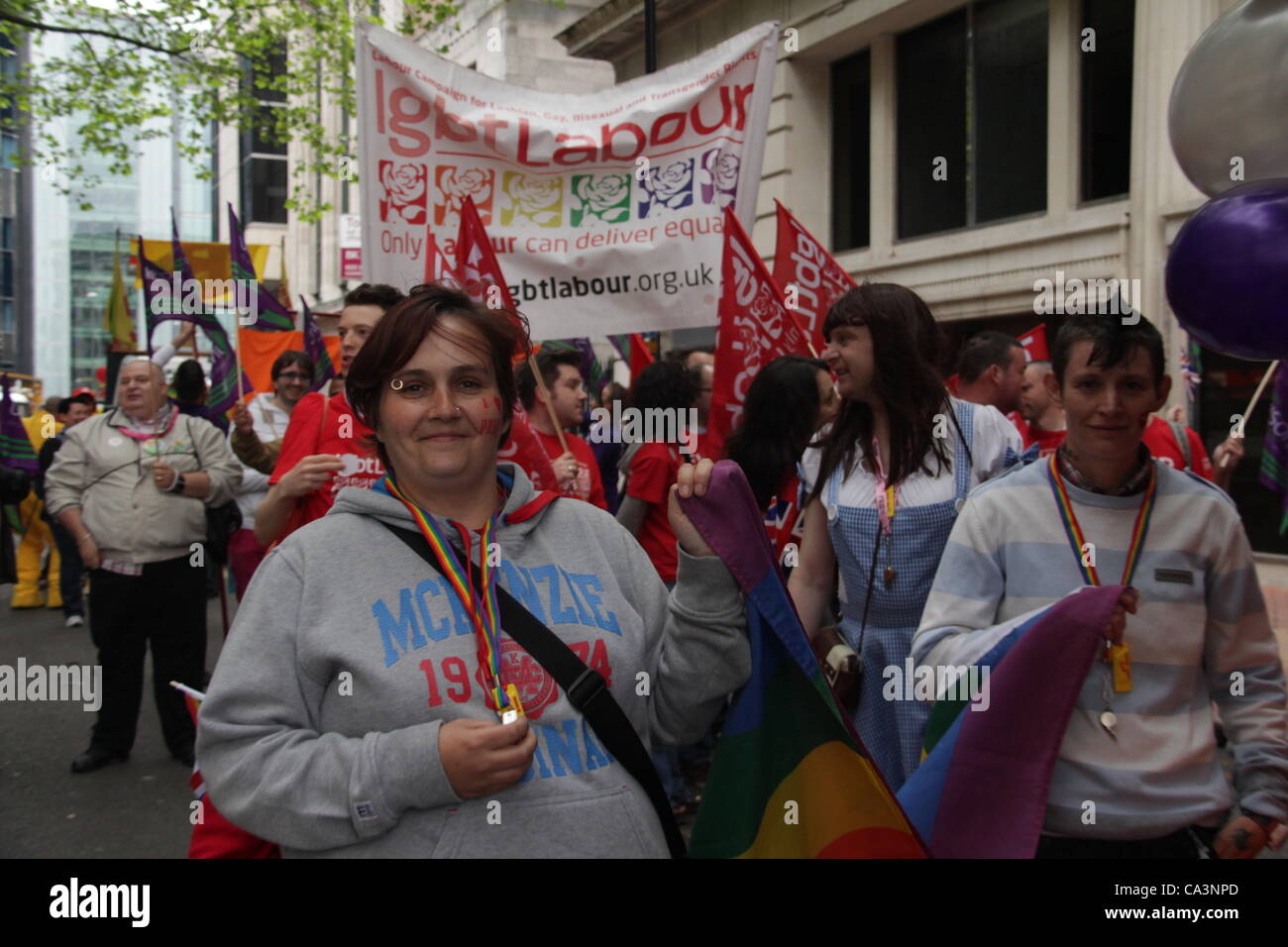 Women from LGBT Labour at Birmingham Pride in Birmingham, UK, 2 June ...