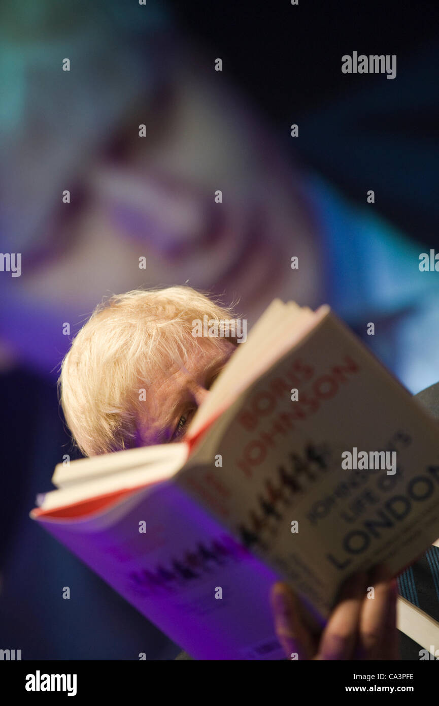 Boris Johnson reading from his book "Johnson's Life of London" at The ...