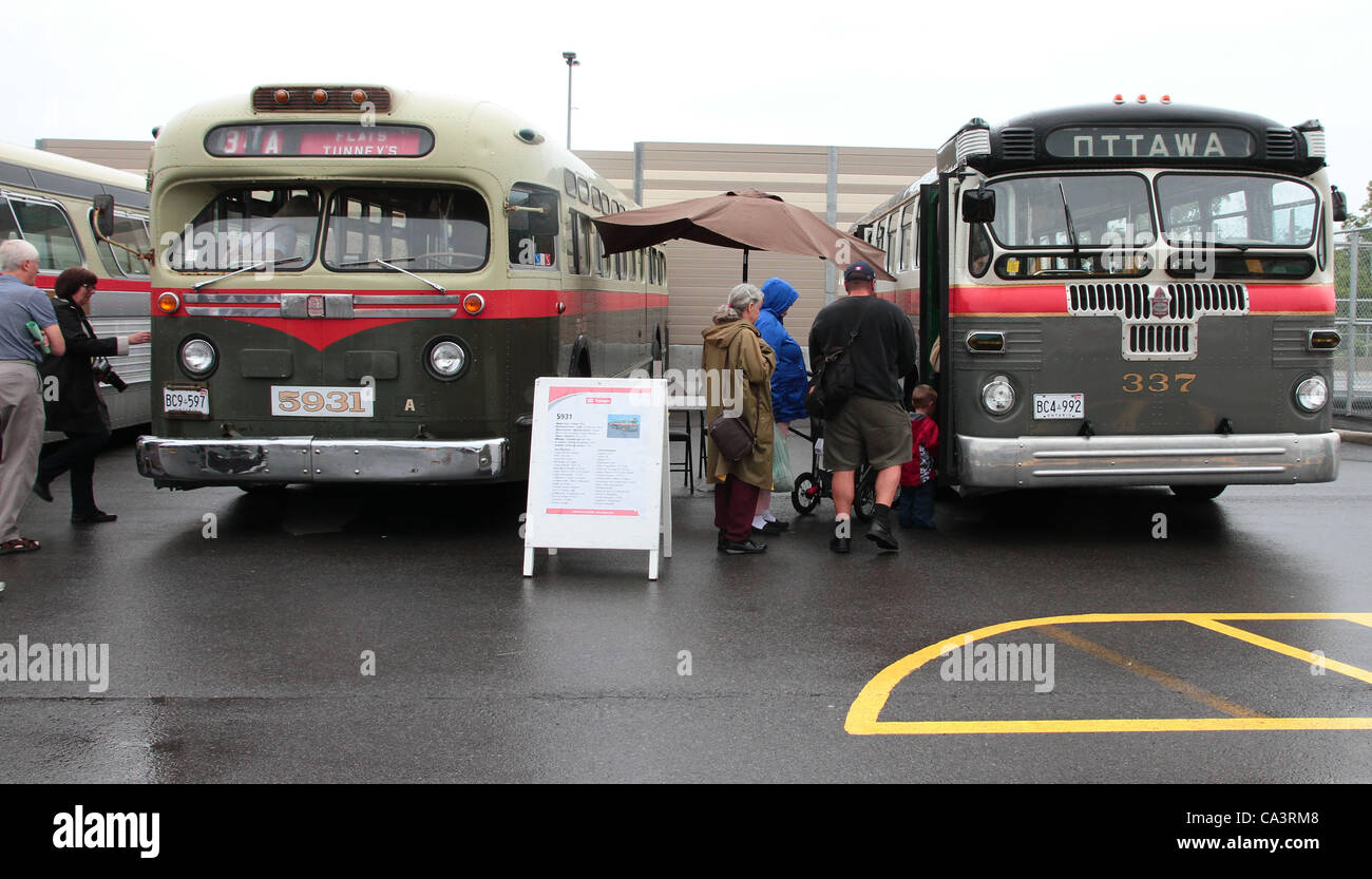 June 2, 2012 - Ottawa, Ontario, Canada - Visitors getting on Vintage ...