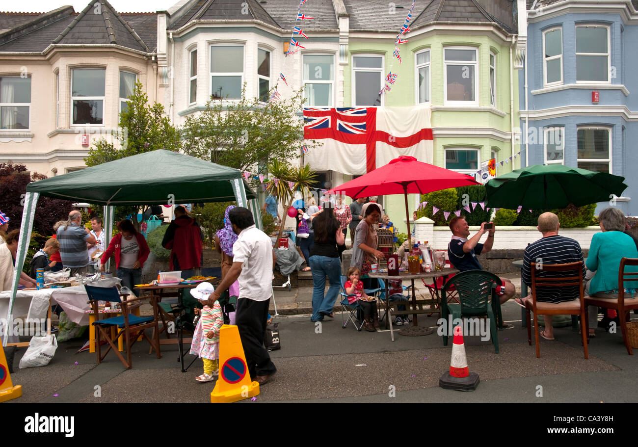 Amherst Road in Plymouth, Devon, England has a small street party to ...