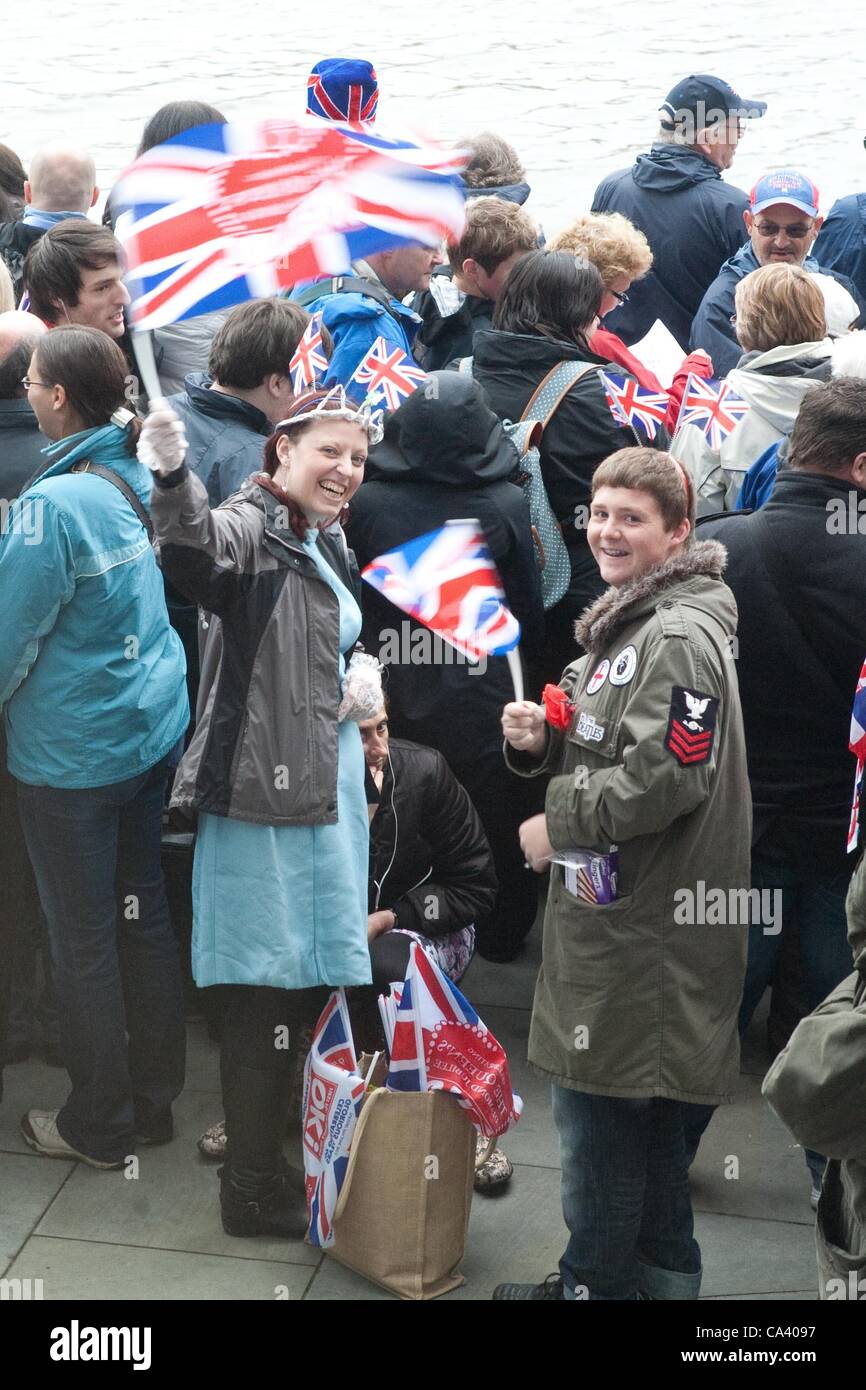 Queen's Diamond Jubilee Thames River Pageant 3rd June 2012 Stock Photo ...