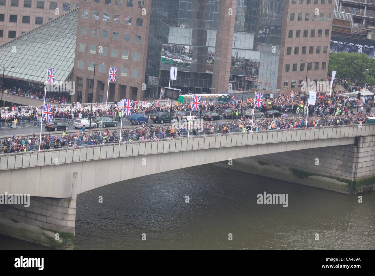 Queen's Diamond Jubilee Thames River Pageant 3rd June 2012 Stock Photo ...