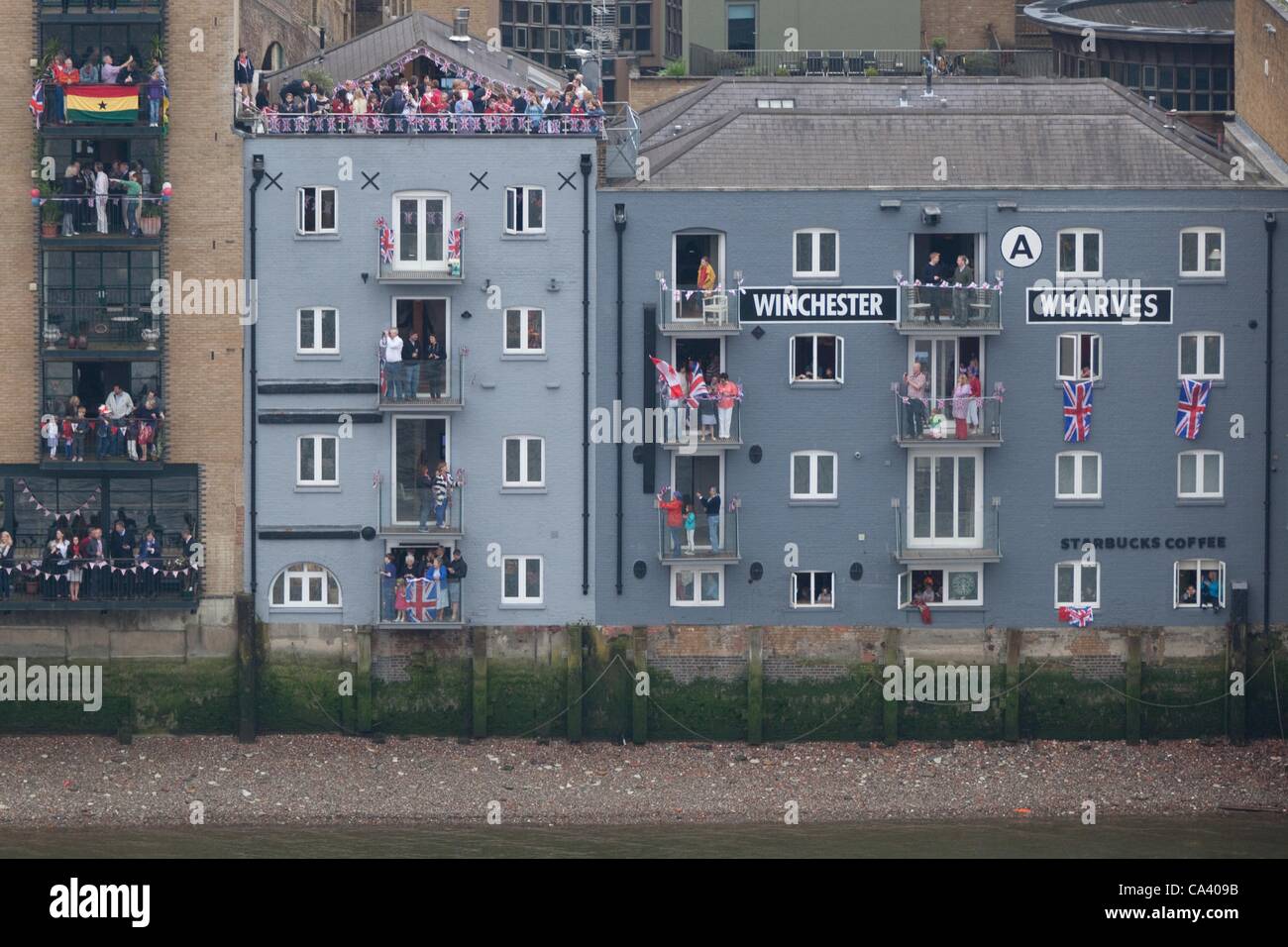 Queen's Diamond Jubilee Thames River Pageant 3rd June 2012 Stock Photo ...