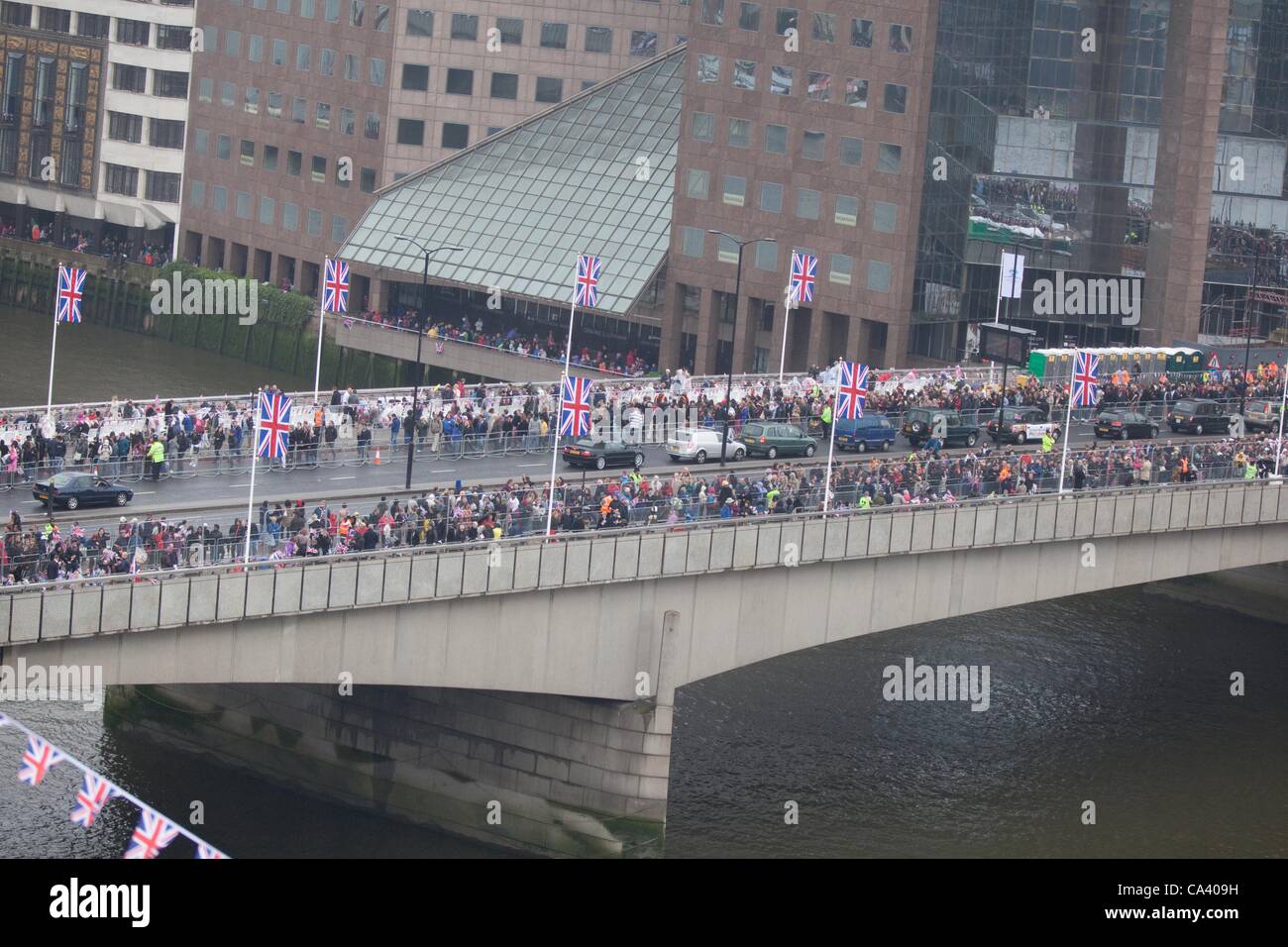 Queen's Diamond Jubilee Thames River Pageant 3rd June 2012 Stock Photo ...