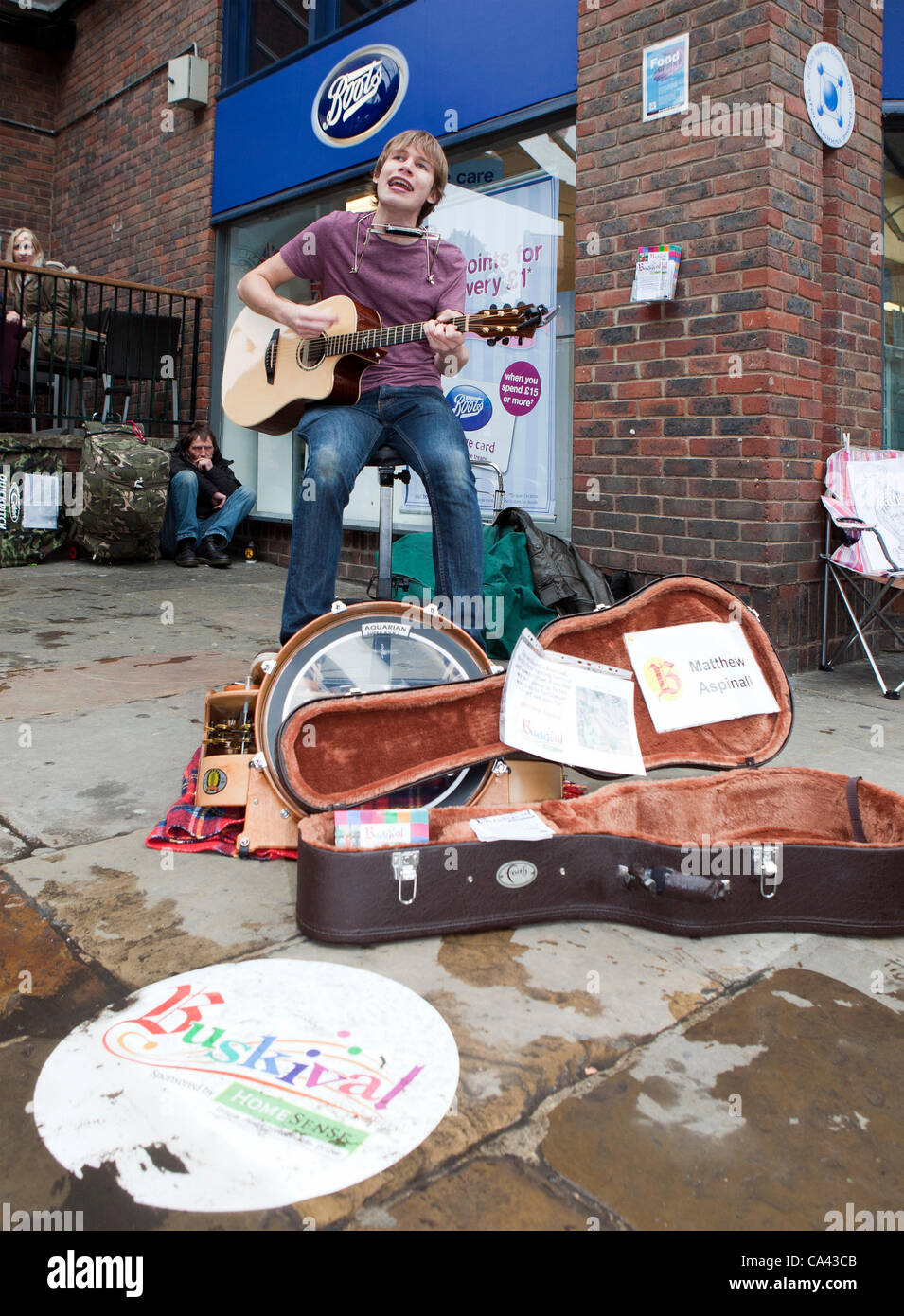 Sunday 03 June 2012: Mathew Aspinall performing acoustic instruments at ...