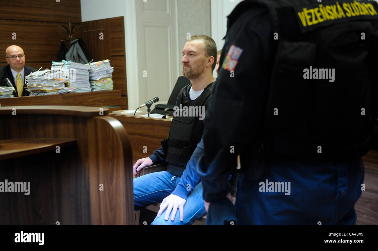 Controversial entrepreneur Tomas Pitr, center, wearing a bulletproof ...