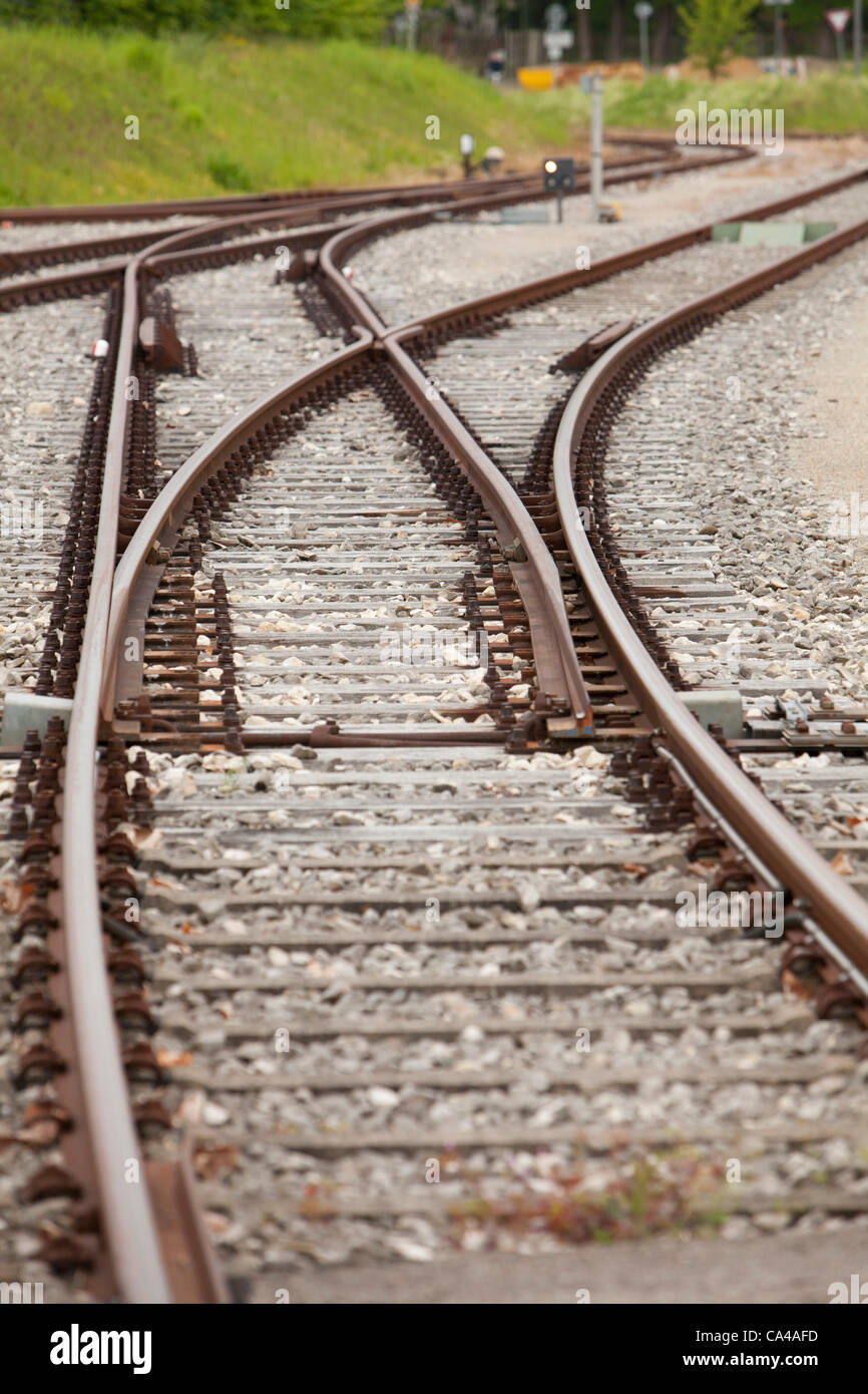 outdoor train tracks Stock Photo - Alamy