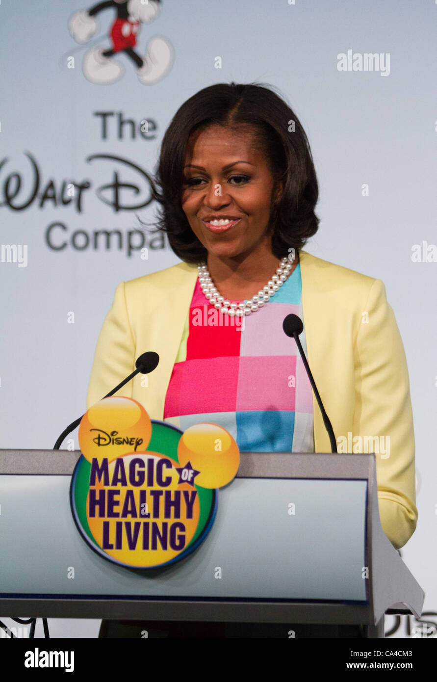 U.S. First Lady Michelle Obama speaks during a Magic of Healthy Living ...