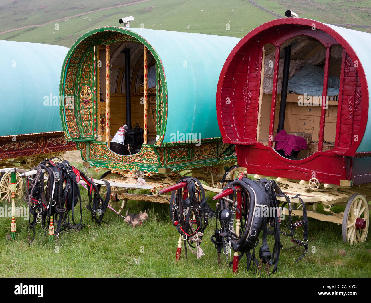 Traditional horse drawn gypsy caravans bow hi-res stock photography and ...