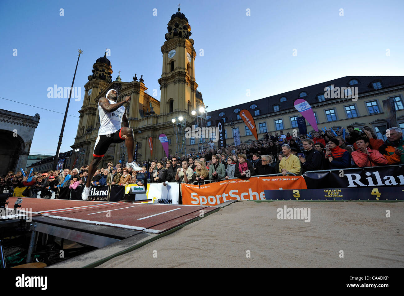 James Beckford, Jamaican long jumper, jumps at the Jump & Fly, pole ...