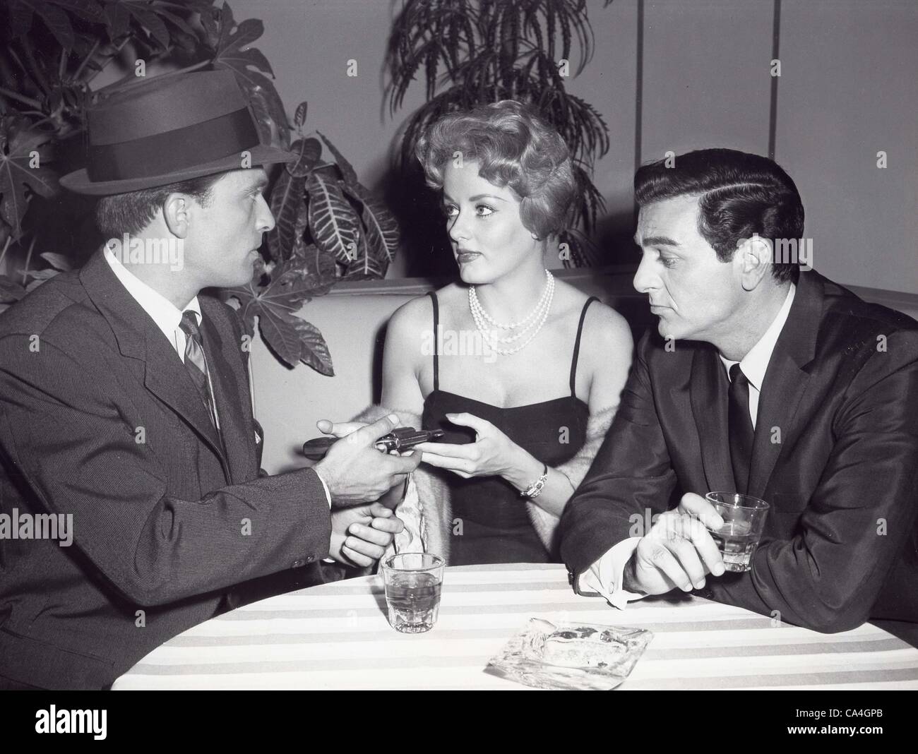 MIKE CONNORS with Edward Nelson and Ann McCrea.Tightrope!.still.1959 ...