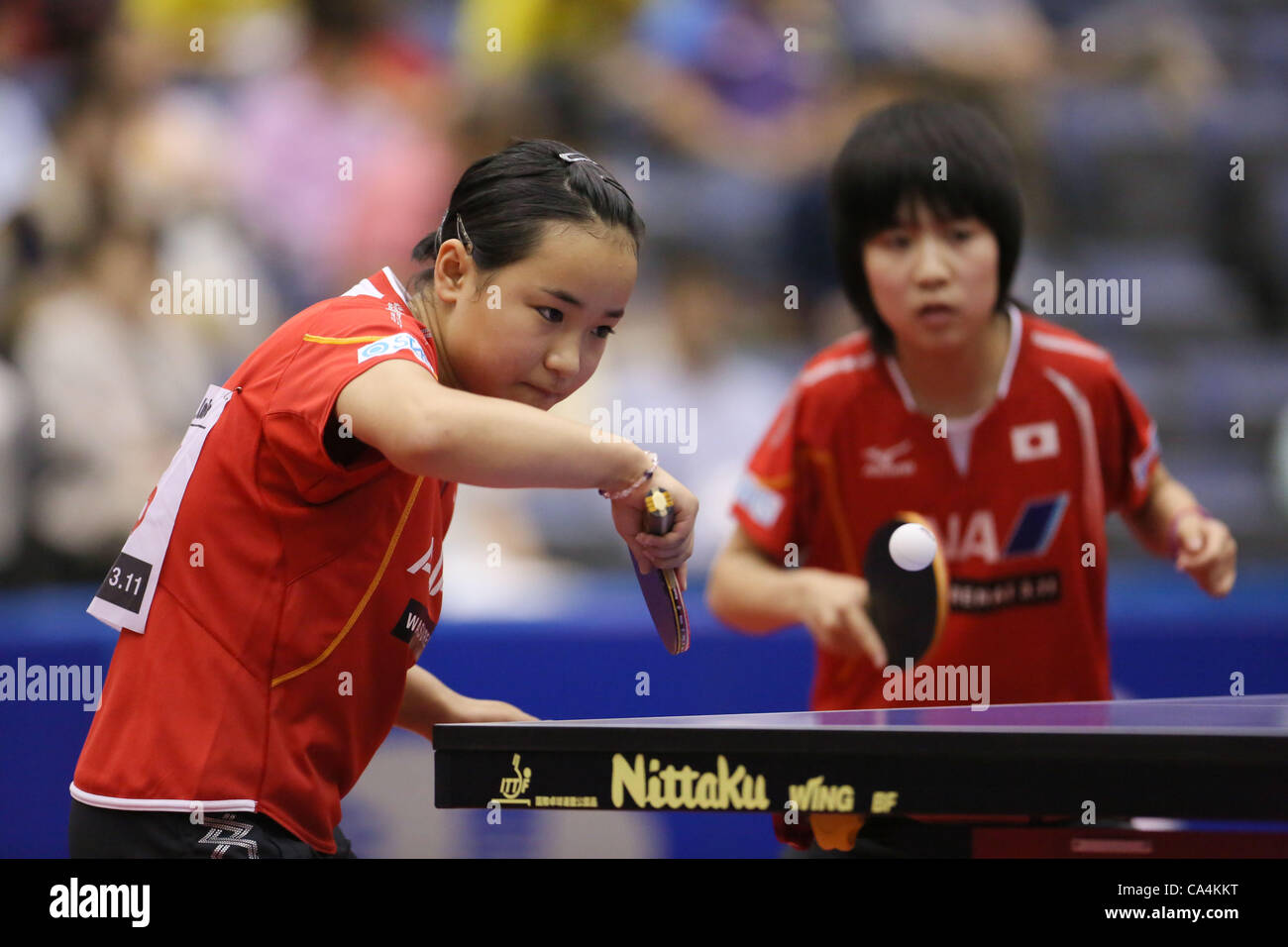 (L to R) Mima Ito, Miu Hirano (JPN), JUNE 7, 2012 - Table Tennis : The ...