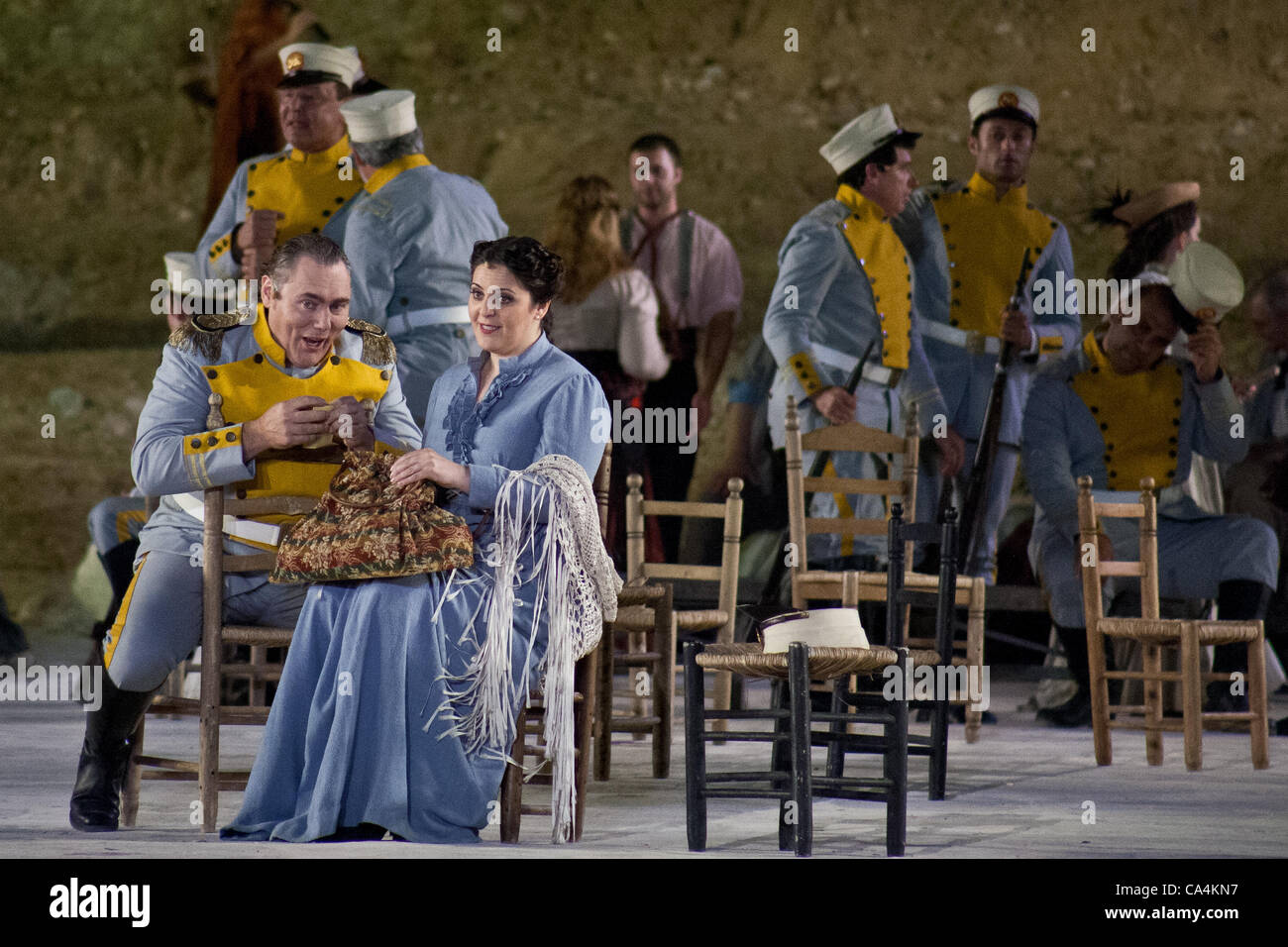 Israeli Opera performs Carmen in a full dress rehearsal with a cast of ...