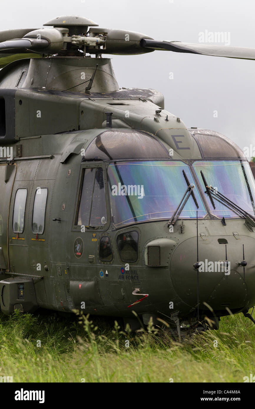 2012-06-07. Stanwick, Northamptonshire, UK. RAF Merlin mk3 helicopter ...
