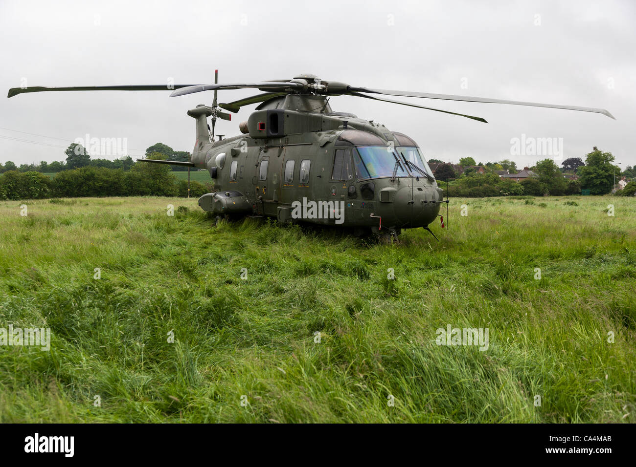 2012-06-07. Stanwick, Northamptonshire, UK. RAF Merlin mk3 helicopter ...