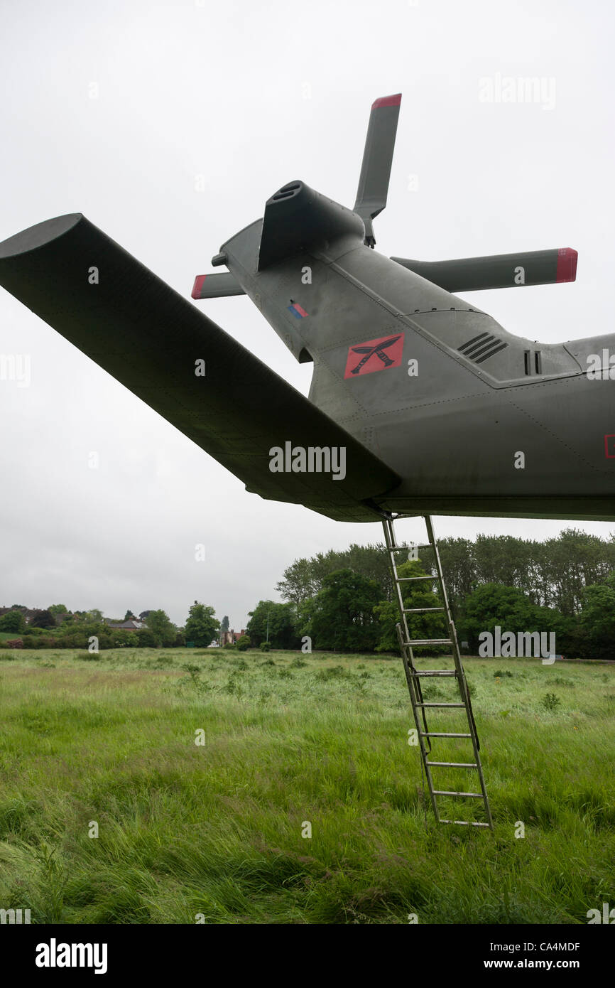 2012-06-07. RAF Merlin mk3 helicopter grounded at Stanwick ...