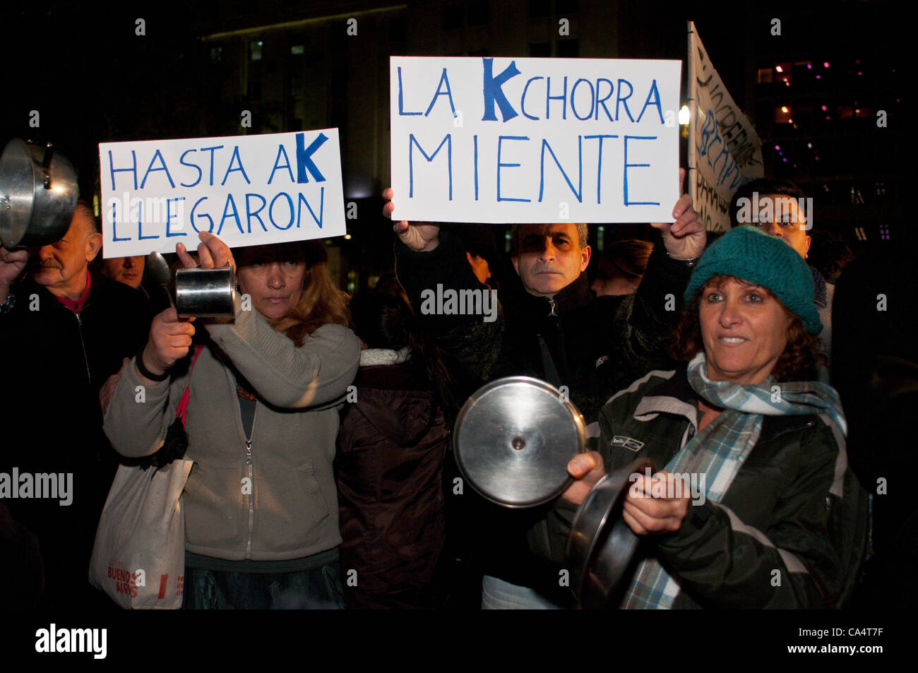 June 7, 2012 - Buenos Aires, Argentina - A 'Cacerolazo' protest(making ...