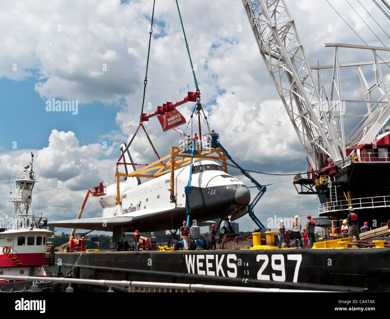 Attachment of metal support frame is complete & space shuttle ...