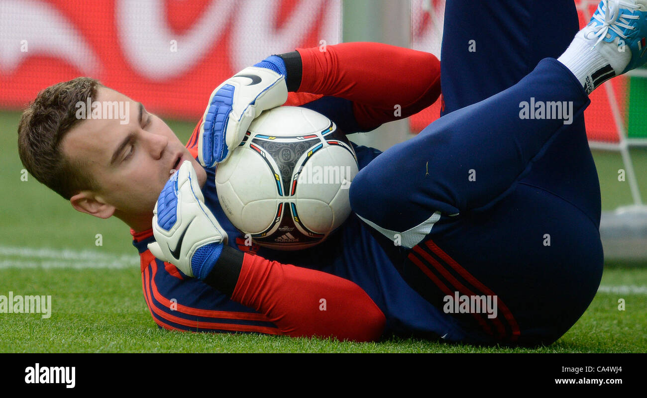 Russian goalkeeper Igor Akinfeev during the training before Czech ...