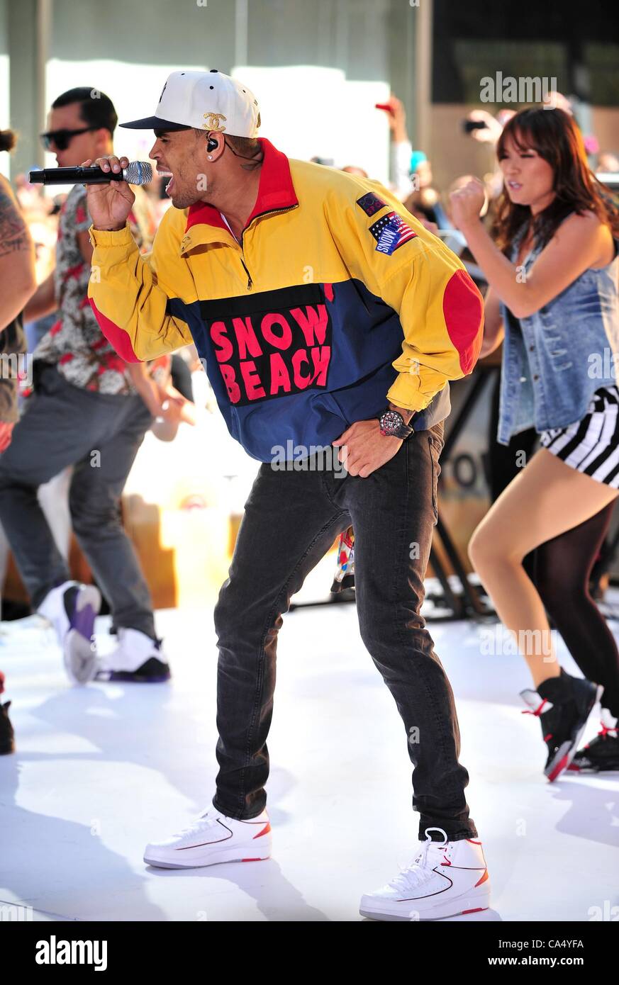Chris Brown on stage for NBC Today Show Summer Concert Series with ...