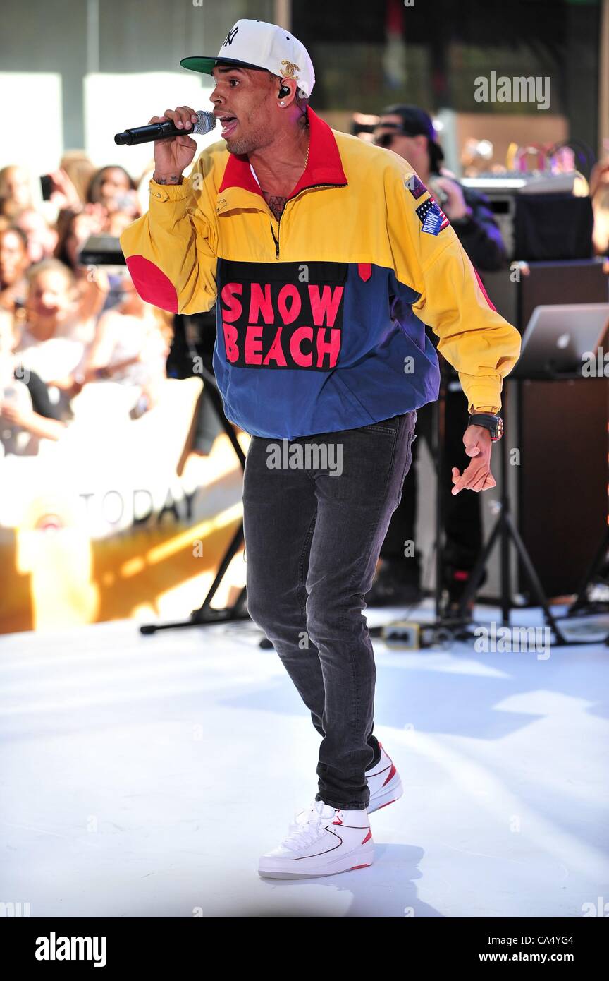 Chris Brown on stage for NBC Today Show Summer Concert Series with ...