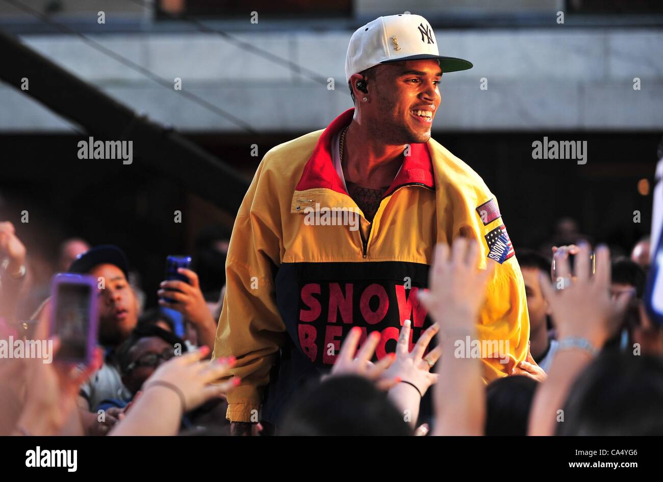 Chris Brown on stage for NBC Today Show Summer Concert Series with ...
