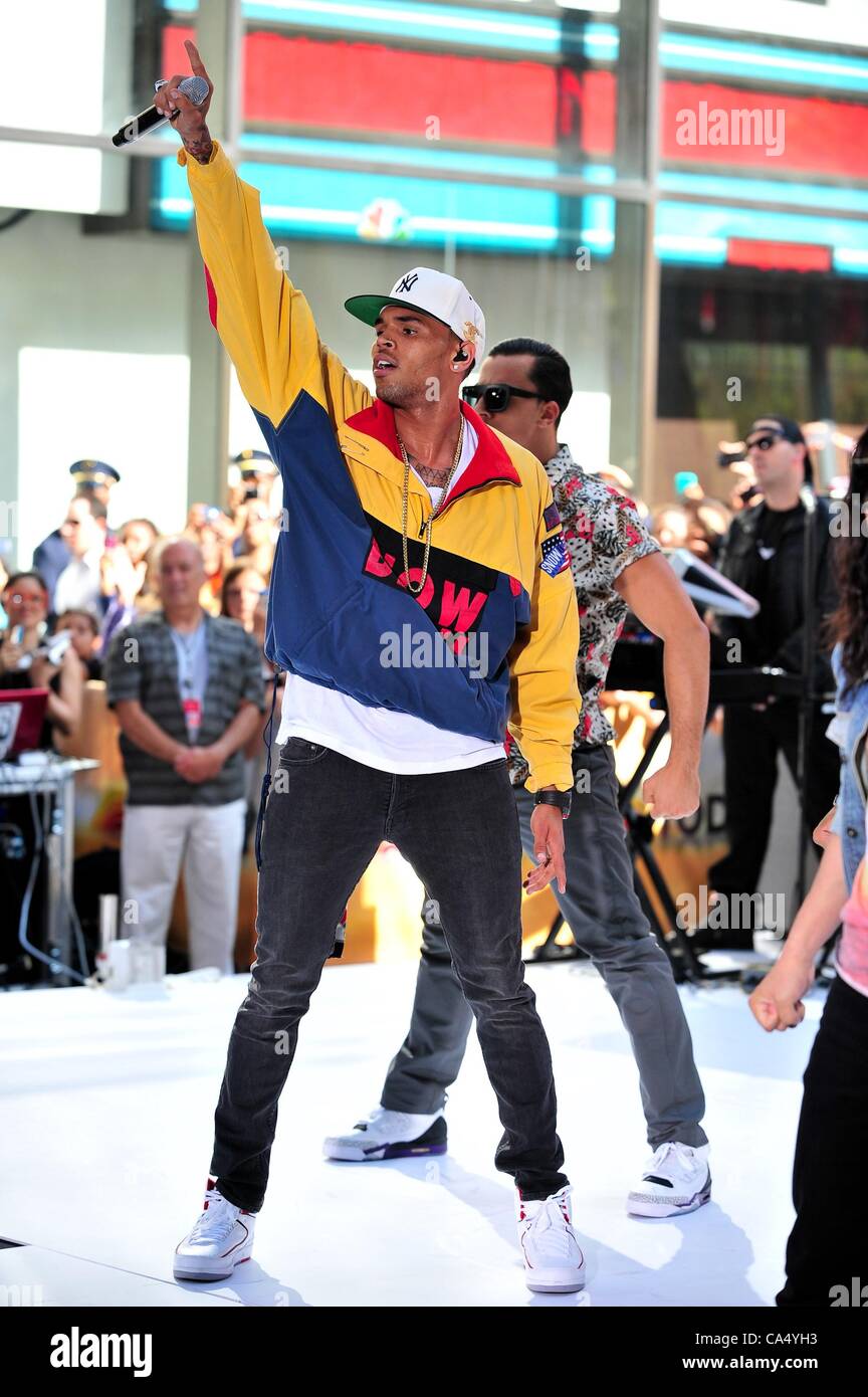 Chris Brown on stage for NBC Today Show Summer Concert Series with ...