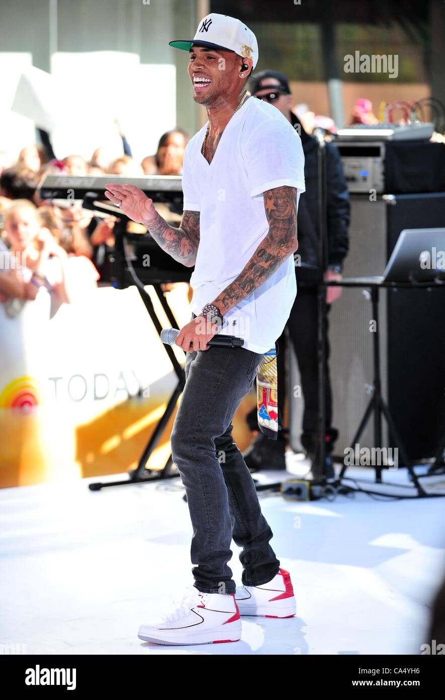 Chris Brown on stage for NBC Today Show Summer Concert Series with ...