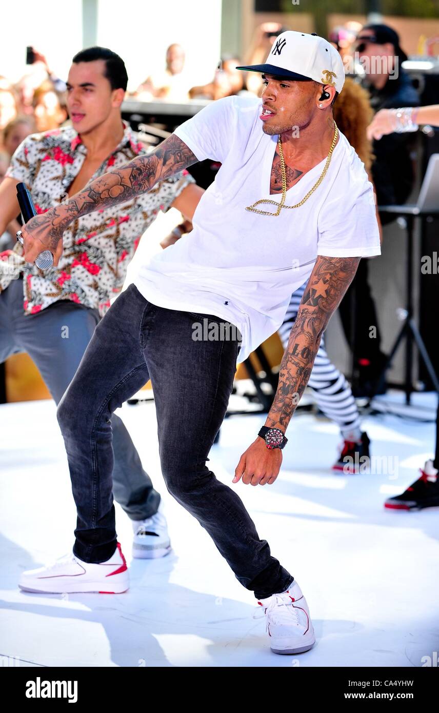 Chris Brown on stage for NBC Today Show Summer Concert Series with ...